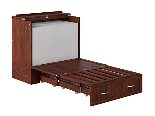AFI Southampton Murphy Bed Chest with Charging Station, Twin XL, Walnut