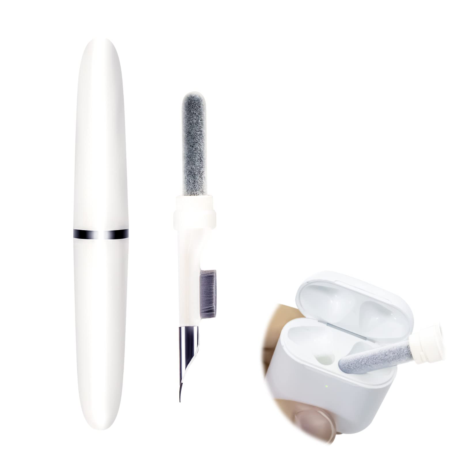 2022 New Cleaner Kit for Airpods Pro and 1/2 Multifunction Cleaning Pen with Soft Brush for Bluetooth Earphones Case (Pink)