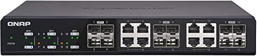QNAP QSW-M1208-8C 10GbE Managed Switch, with 8-Port 10GbE SFP+/RJ45 Combo and 4-Port 10GbE SFP+ Gigabit