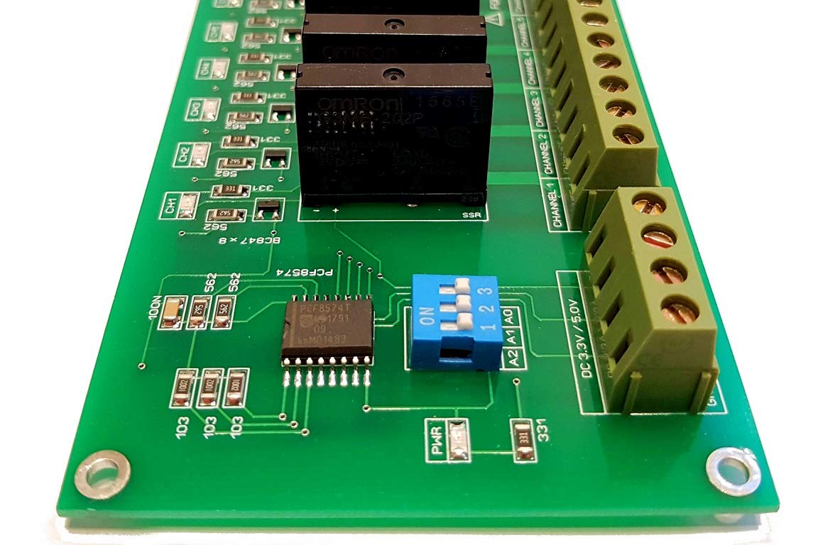 8 Channel I2C Interface Bus Solid State Relay Module for Arduino Raspberry PI and All Mic, AC Voltage Frequency Range 50…60Hz, AC Controlling Voltage Range 100…240VAC Long Life Quite Relay