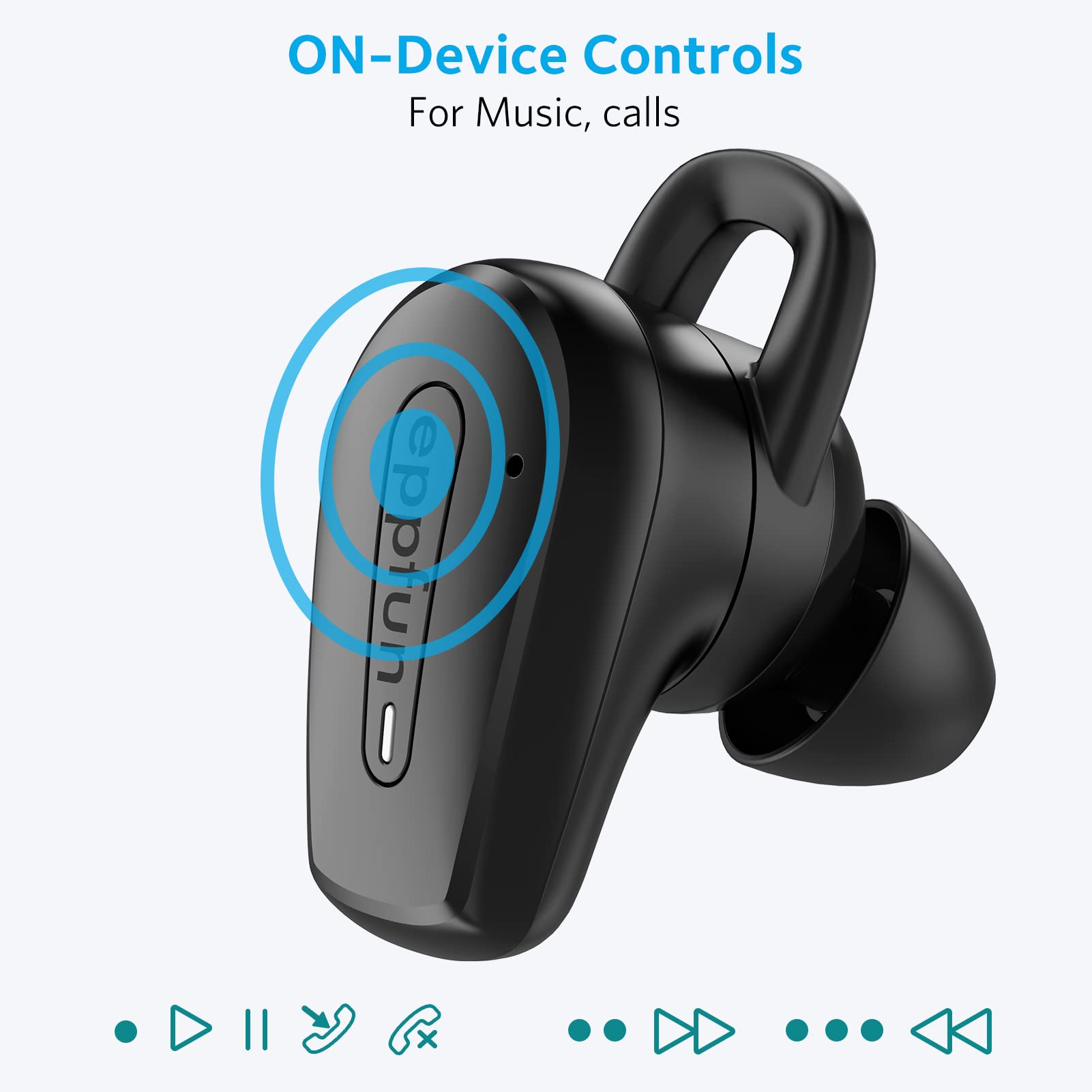eppla CuteMeet 600 Hybrid Active Noise Cancelling Wireless Bluetooth 5.2 in-Ear Earbuds, 6-Mic Headset AptX-Adaptive Earphones