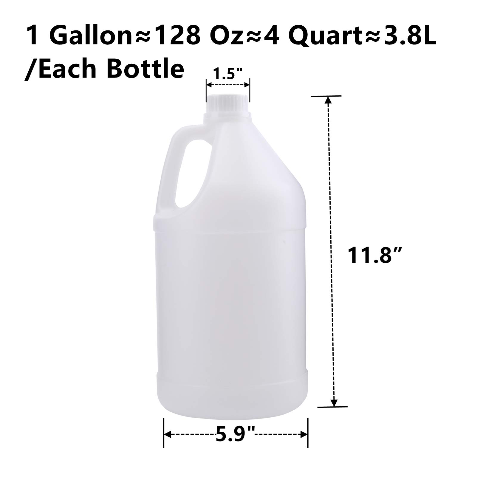 Yopay 2 Pack 1 Gallon Plastic Jugs, Plastic Bottle Container with with Pumps Child Resistant Airtight Lids, BPA Free, HDPE Plastic, Residential and Commercial Uses, White, 3.8L