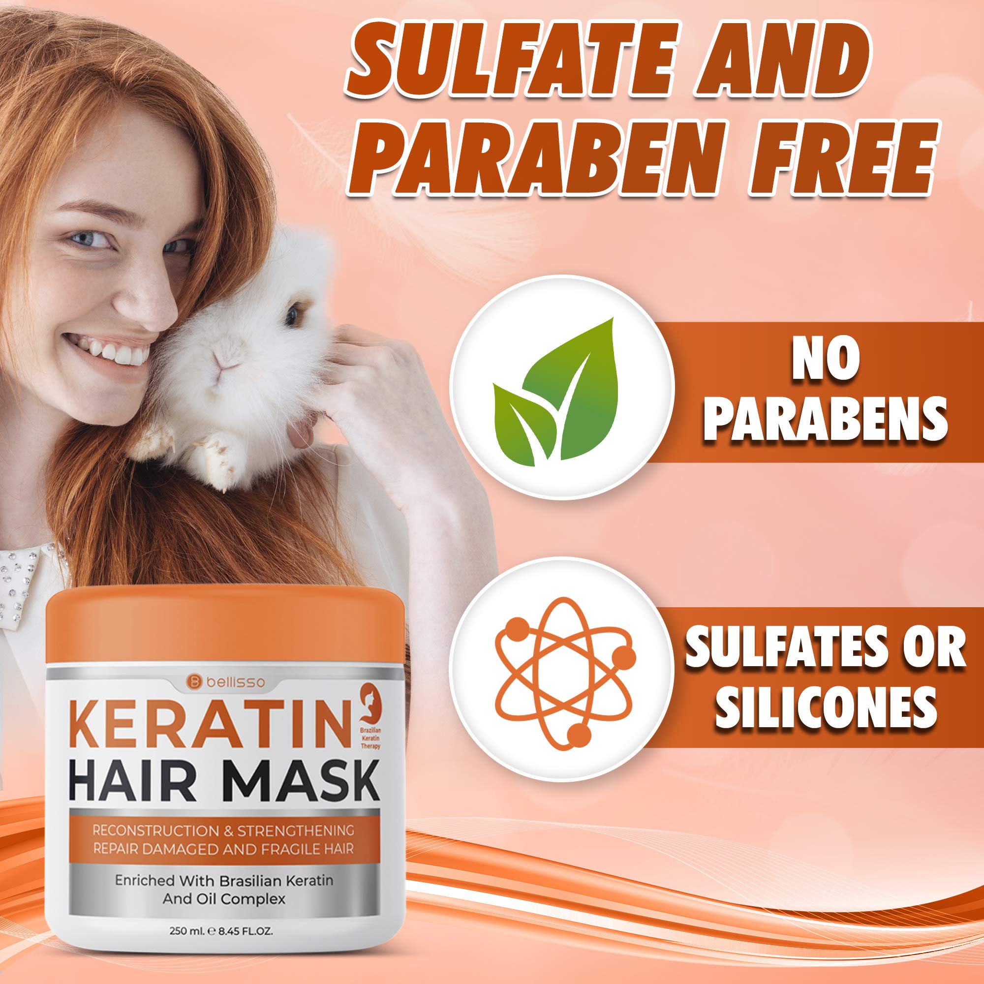BELLISSO Keratin Shampoo and Conditioner Set and Keratin Hair Mask