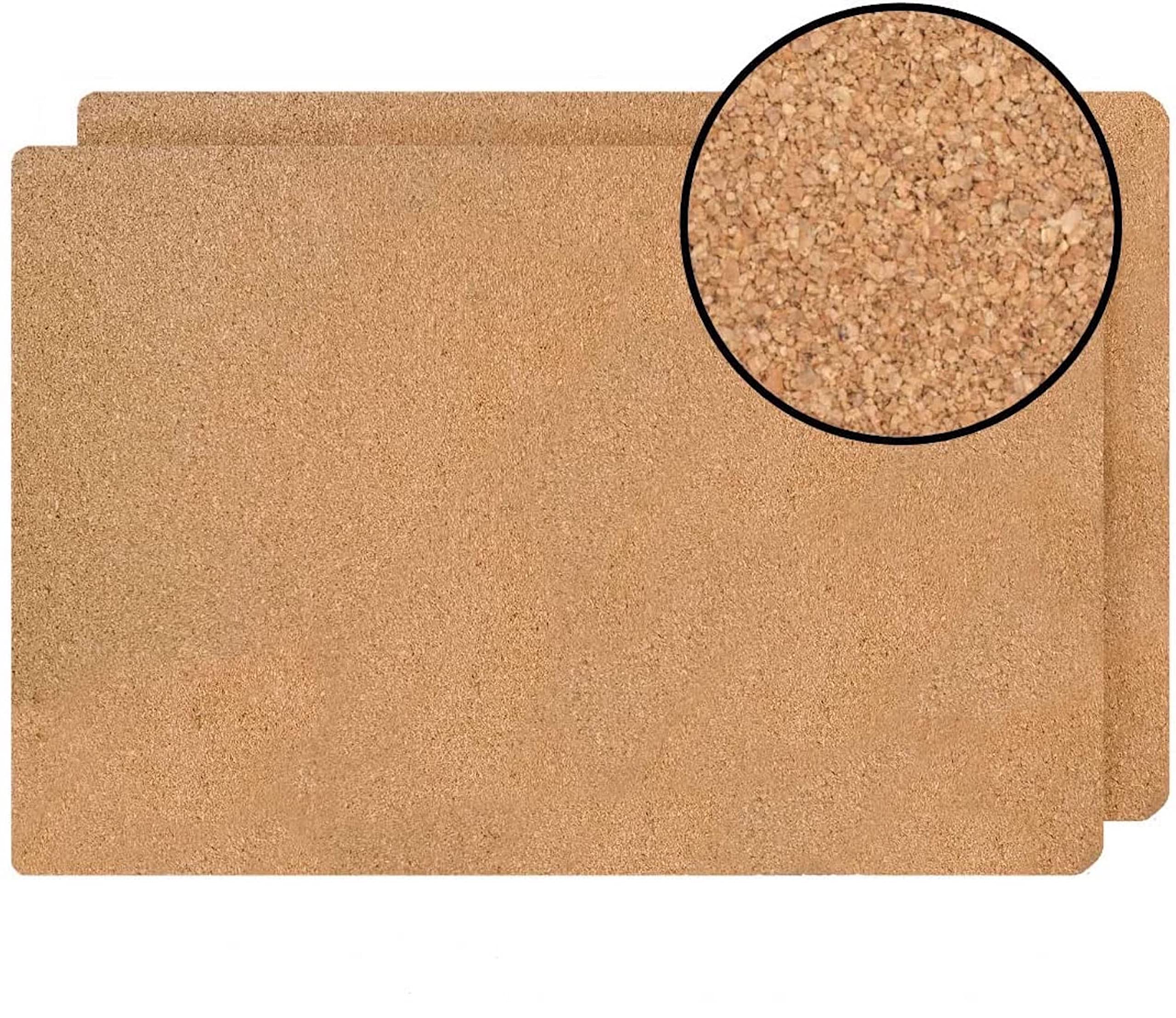 Dainty Home Marble Cork Place Mats Rectangle Silver Gold 12"x18" Set of 2 Washable Placemats Heat Resistant Placemats Non Slip Table Placemats