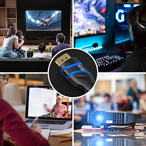 KabelDirekt – 8K HDMI Cable, HDMI 2.1 – 6ft – Certified HDMI Cable for PS5 and Xbox Series X/S – Developed in Germany (Ultra High Speed HDMI Cable for 8K@60Hz, PC/Console and Monitor/TV – Blue/Black)