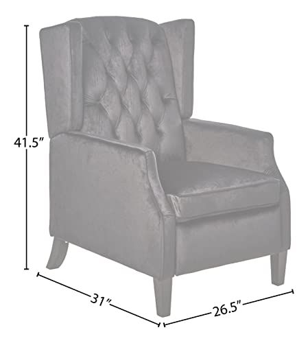 Christopher Knight Home Diana Wingback Recliner, Black + Dark Brown