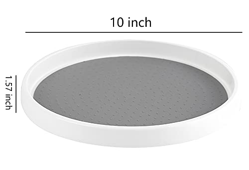 4 Pack Lazy Susan Turntable, 10 Inch Non-Slip Lazy Susan Cabinet Organizer, Rotating Spice Rack for Cabinet, Pantry, Countertop, Fridge, Vanity, Bathroom