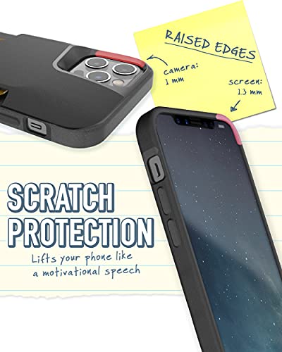 Smartish iPhone 12/12 Pro Wallet Case - Wallet Slayer Vol. 1 [Slim + Protective] Credit Card Holder (Silk) - Black Tie Affair
