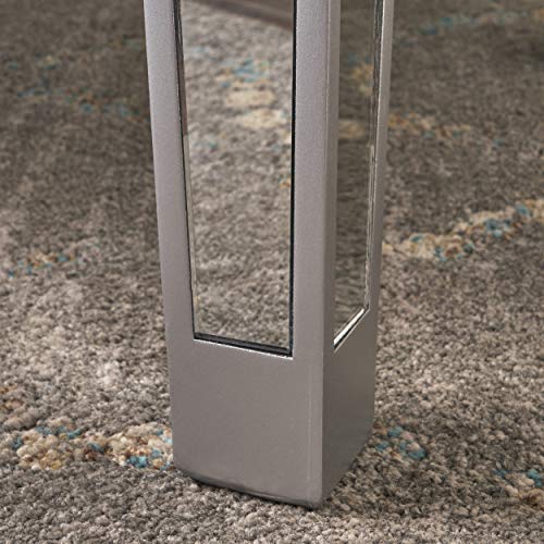 Christopher Knight Home Solanna Mirror Finished Faux Wood Coffee Table, Clear / Mirror White, 23 in x 42.15 in x 18.25 in