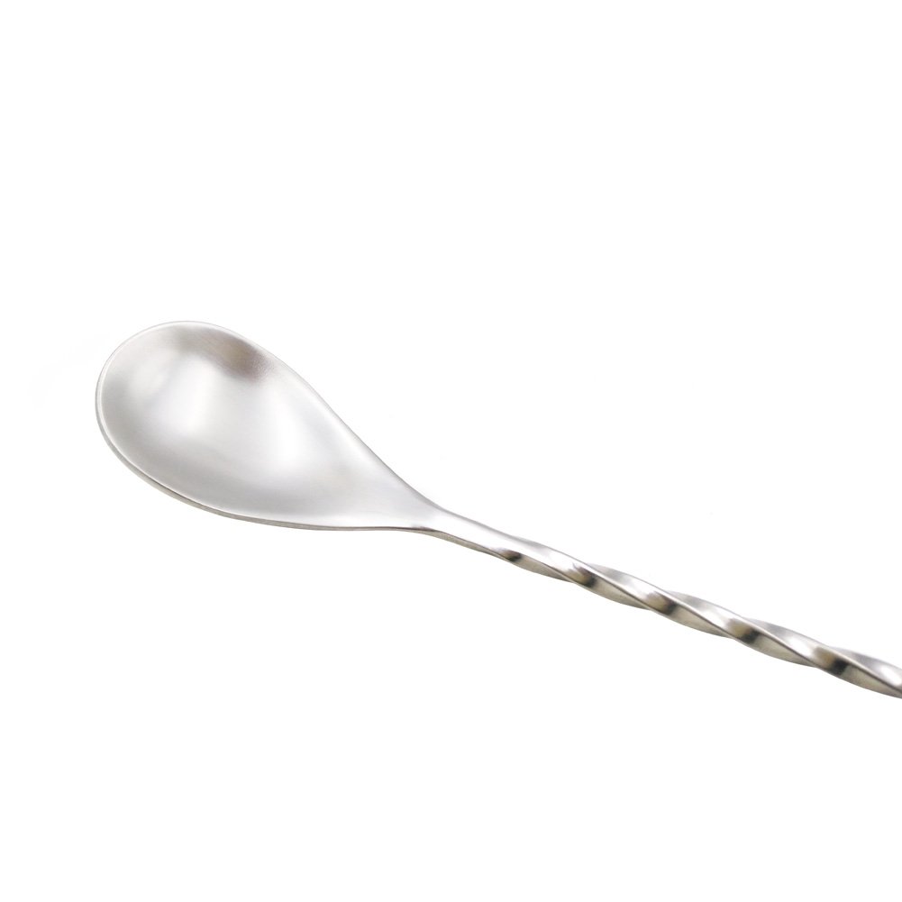 15.7“ Extra Long Cocktail Mixing Spoon Set Food-Grade 18/8 Stainless Steel Stirrer Spiral Pattern Bar Cocktail Shaker Spoon for Ice Cream Smoothies Malts Milkshakes Juice Coffee Tea Drink - Set of 2