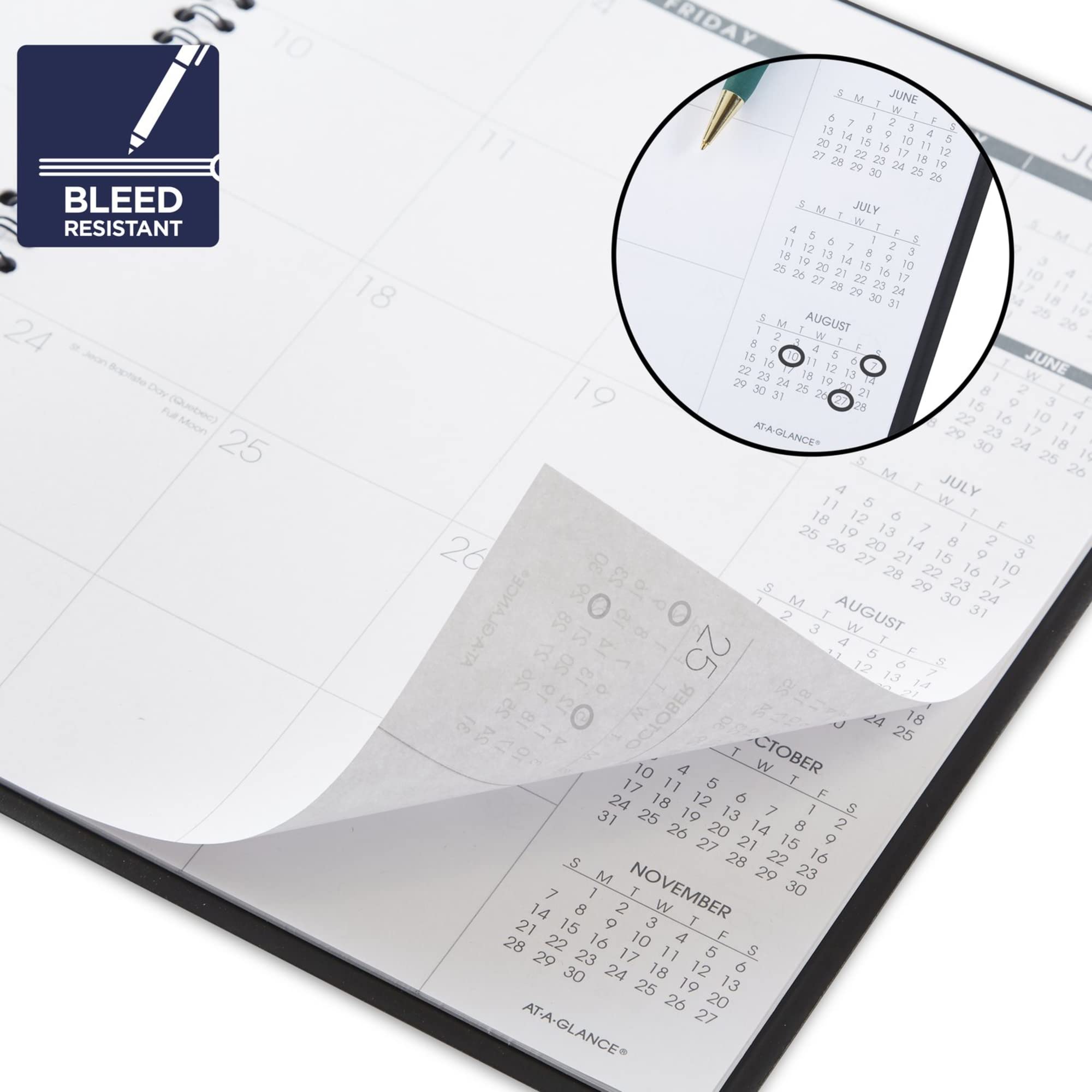 2022 Monthly Planner by AT-A-GLANCE, 7" x 8-3/4", Medium, Large Print, Black (70LP0905)