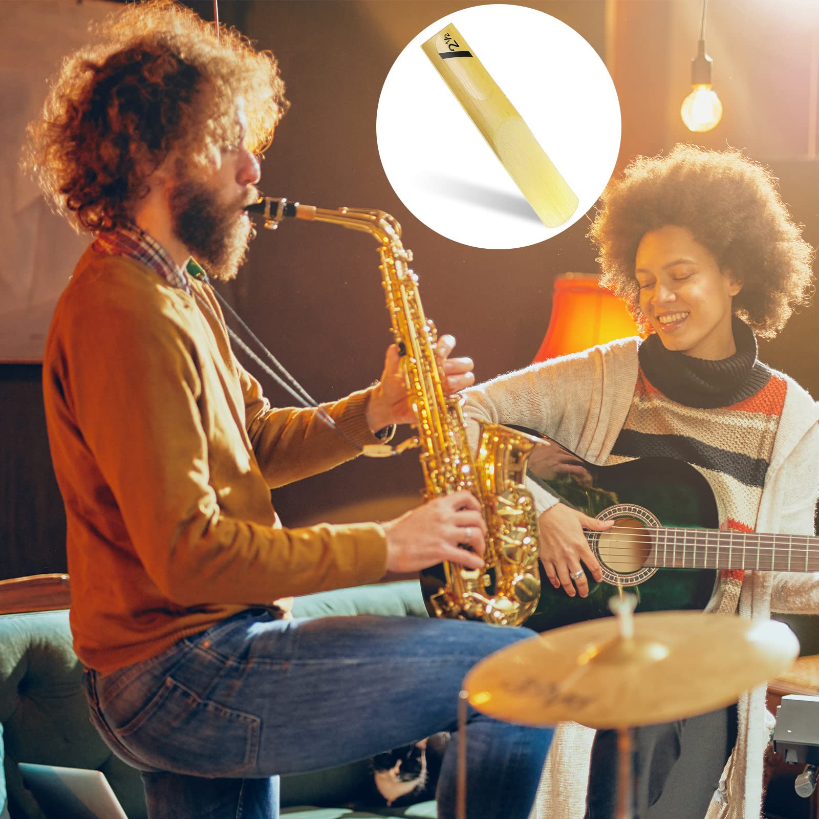 20 Pieces Alto Saxophone Sax Reeds Size 2.5, Strength 2 1/2 Alto Saxophone Reeds Bamboo Saxophone Reeds with Individual Case for Clarinet Soprano or Alto Sax