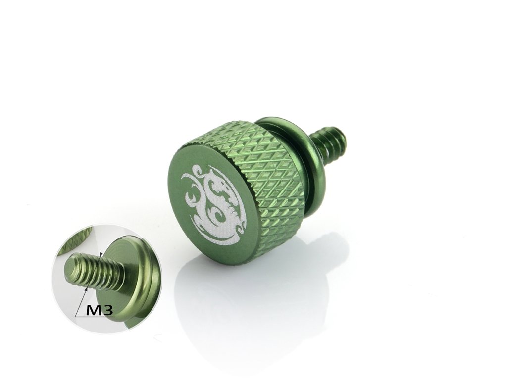 Aluminum Thumbscrew with Logo for Bitspower M3 Black