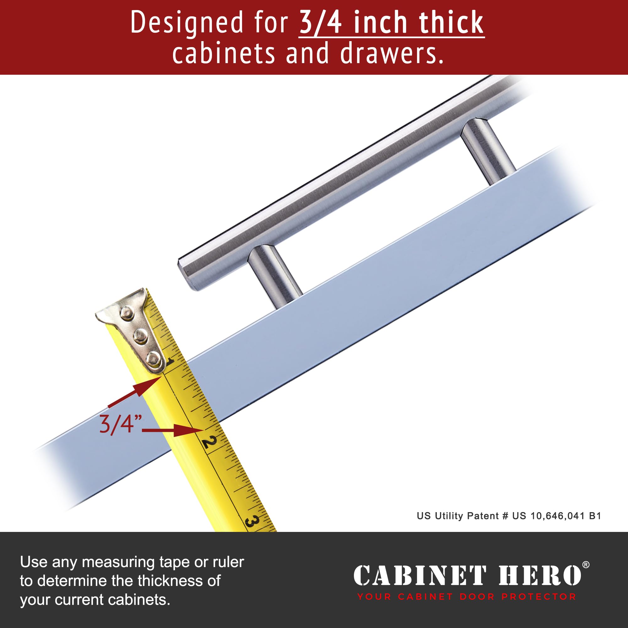 Cabinet Hero Drip Ramp - Slip-On Cabinet Edge Protector, Max Water and High Moisture Protection, Prevents Water Damage, Discoloration, Chipping and Peeling β 3/4" Thick, 18" Length, Clear β Pack of 2