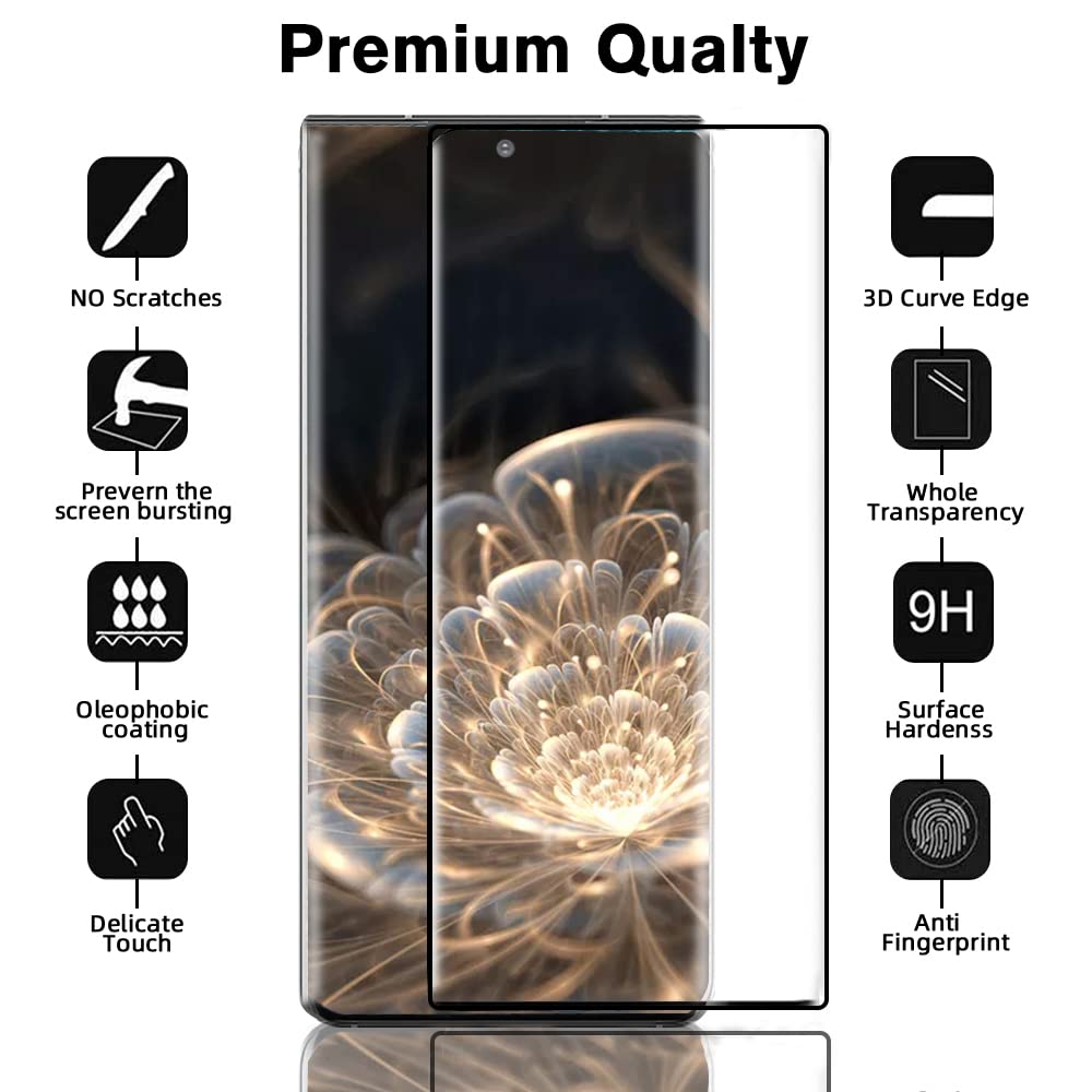 2 Pack Galaxy S23 Ultra 5G Screen Protector, HD Tempered Glass Screen Protector and Privacy Tempered Glass Protector, [9H Hardness] [3D Curved] [Anti-Privacy] For Samsung Galaxy S23 Ultra 6.8 Inch