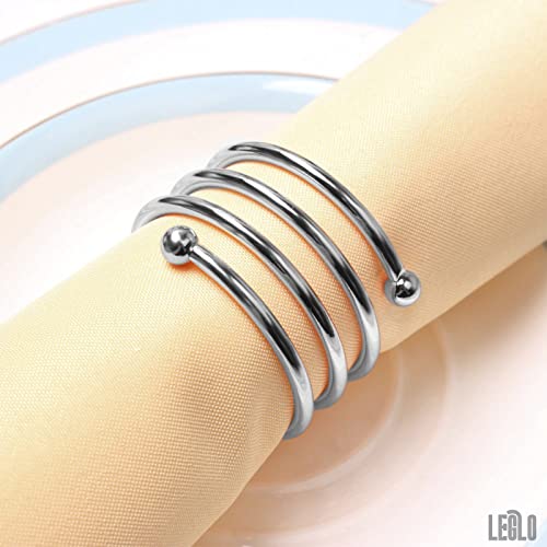 8Pcs Napkin Ring Kitchen Table Set - Silverware Napkin Rings for Table Setting Kitchen Table Thanksgiving Napkin Rings - Napkin Holder Kitchen Set Dining Table for Wedding Dinner Table Decor Simple