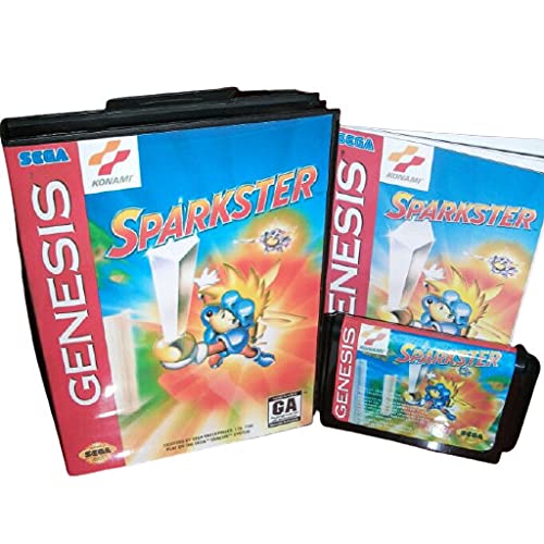 Aditi Sparkster USA Cover with Box and Manual For Sega Megadrive Genesis Video Game Console 16 bit MD Card (USA EU Case)