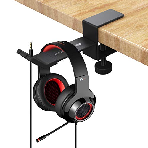 Headphone Headset Stand Holder, 6amLifestyle Universal Metal Gaming Headphones Hanger Mount Under Desk Hook Clip with Adjustable Clamp for All Headsets, Black(Patented)