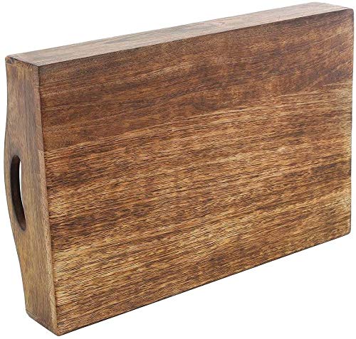 Tree of Life Wooden Breakfast Serving Tray with Handle for Tea Snack Dessert Kitchen Dining Serve Ware Accessories 15 x 10 Inches