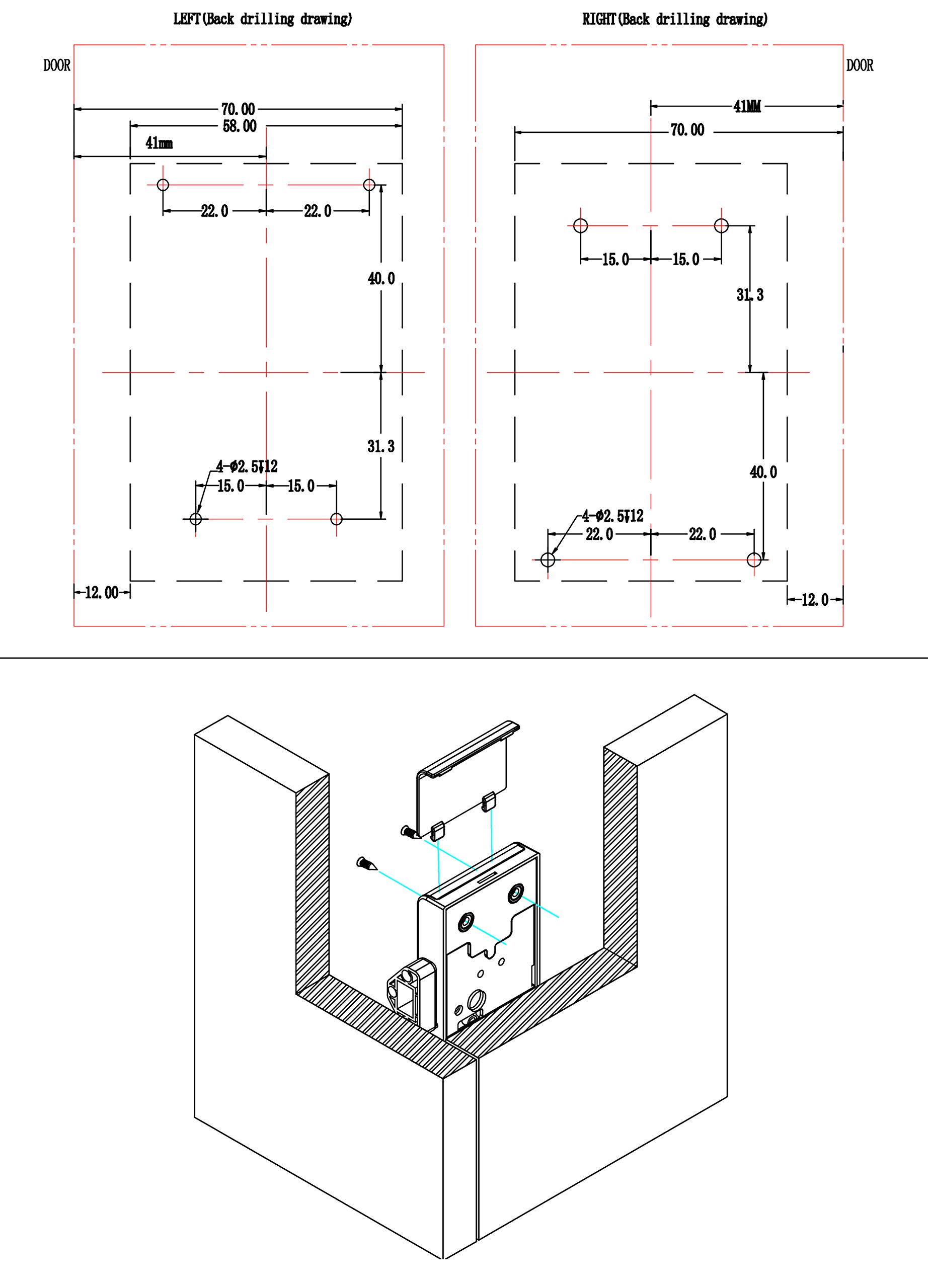 Armstrong RFID Lock, Hidden Lock Plunger Style