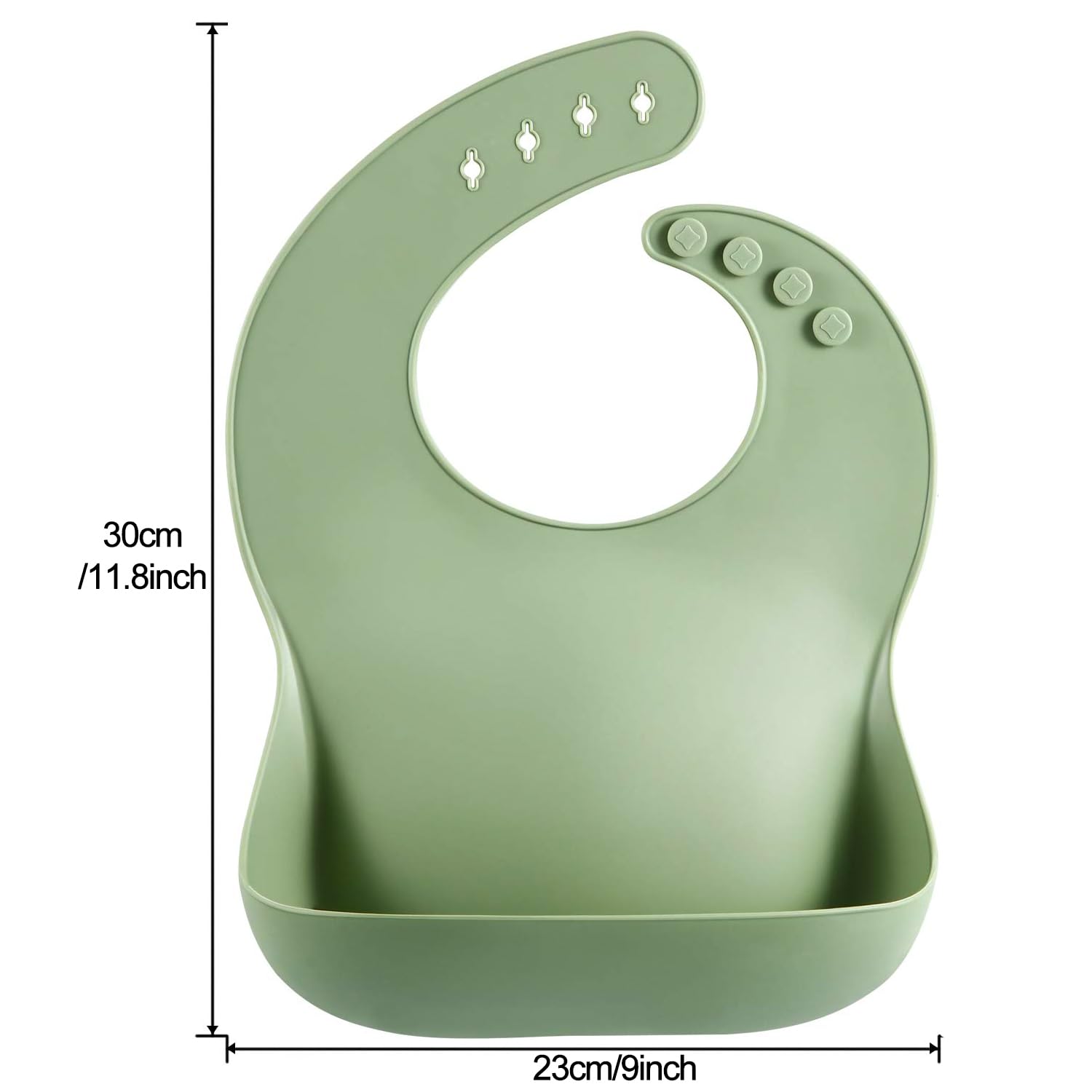 6pcs Baby Weaning Supplies, Silicone Baby Feeding Set, Suction Cup Divider with Suction Cup Adjustable Bib Soft Spoon Fork, Baby Self-Feeder Toddler Dinnerware Cutlery 6pack (Green)