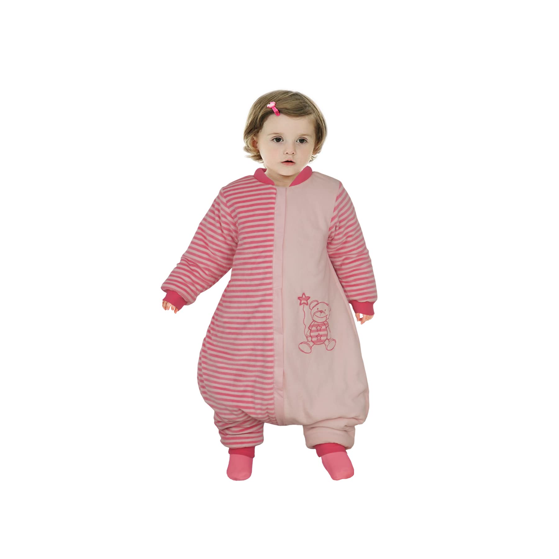BLOOMSTAR Wearable Blanket with Legs, Baby Sleep Bag with Feet Winter, Toddler Sleeping Bag,Sack with Sleeve Velvet Thick 3.5 TOG