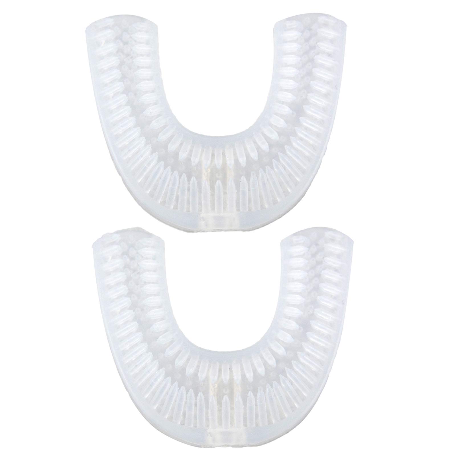 Ljyzoid 2PC U Shaped Kid Electric Toothbrush Replacement Heads, Compatible with U-Type Kids Automatic Electric Toothbrush, Food Grade Silicone Ultrasonic Toothbrush Replacement Head 7-12 Years Old