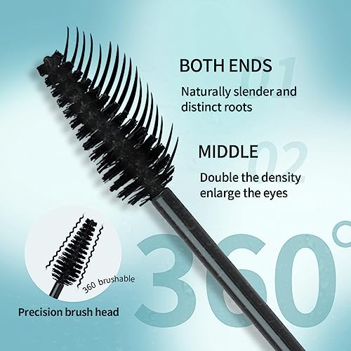 2 Pack New Thrive Liquid Mascara, Black Mascara for Natural Lengthening and Thickening Effect,Waterproof & Smudge-Proof Mascara, No Flaking/No Clumping