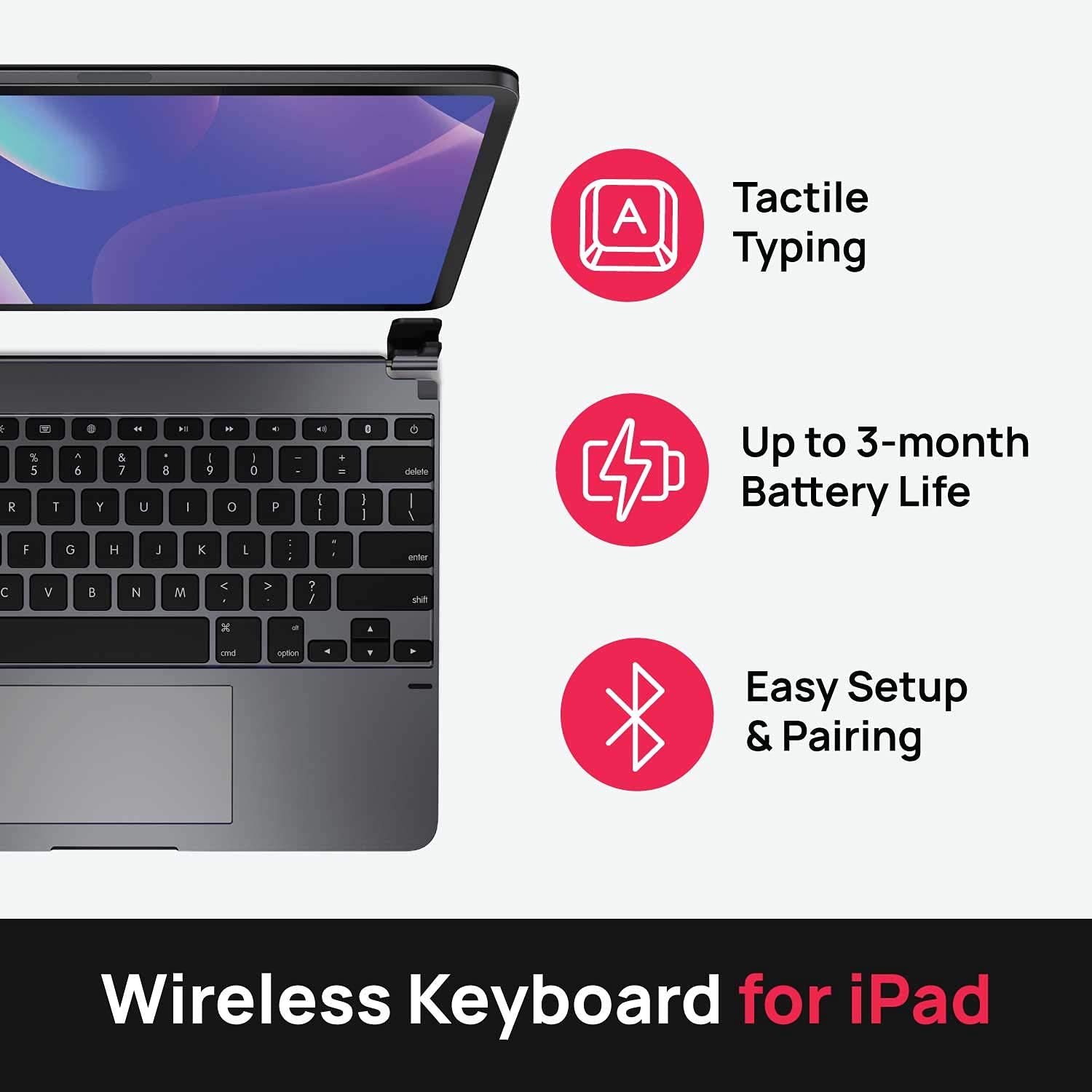Brydge 12.9-Inch MAX Aluminum Bluetooth Keyboard for iPad Pro (Space Gray)