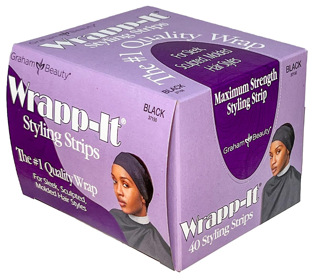 Graham Wrapp-It Jr. Styling Strips Black 40-Piece Box (Pack of 4)
