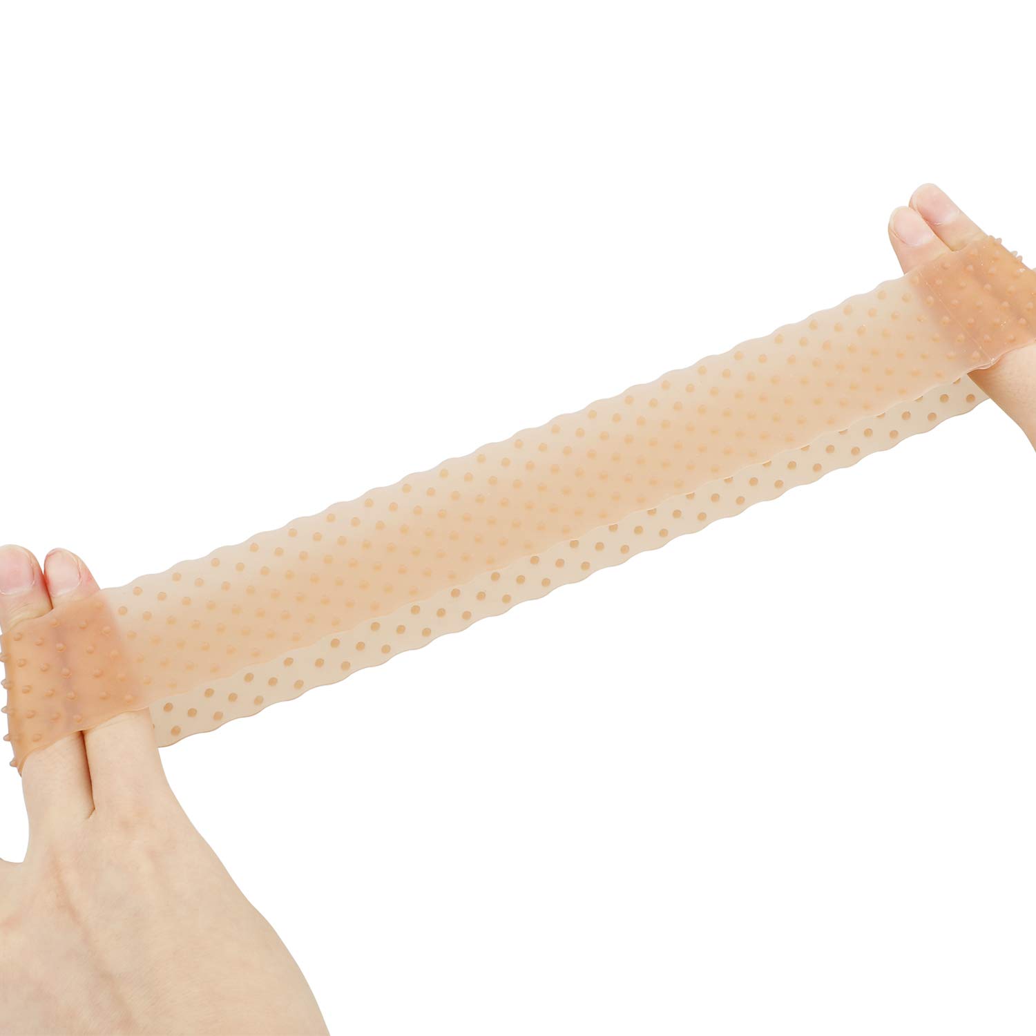 WILLBOND 4 Pieces Nylon Wig Caps and Silicone Stretchy Wig Grip Band Set Seamless Non-slip Headband Adjustable for Women(White and Light Brown, Skin Color)