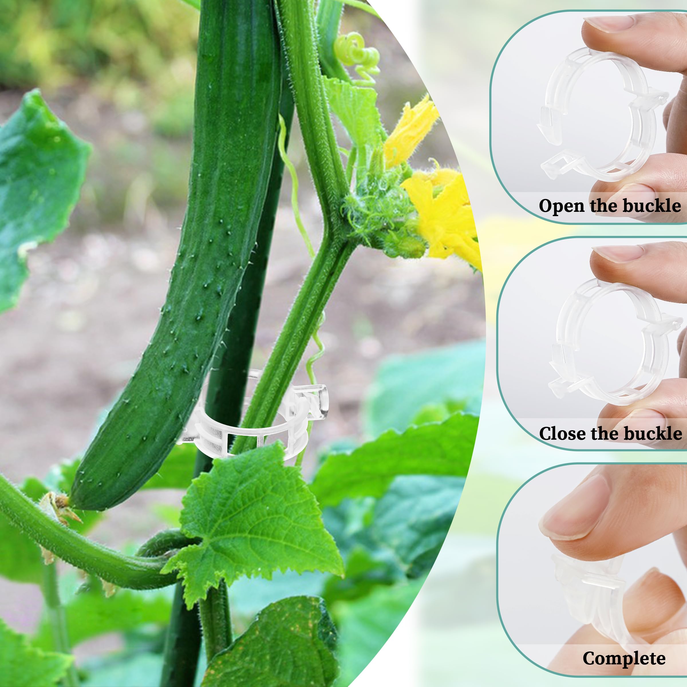 200 PCS Plant Support Clips, Tomato Clips, Plastic Trellis Clips, Grape Vine Tomato Vine Fixing Clip, Garden Clips for Plant Vine Vegetables to Grow Upright and Healthier