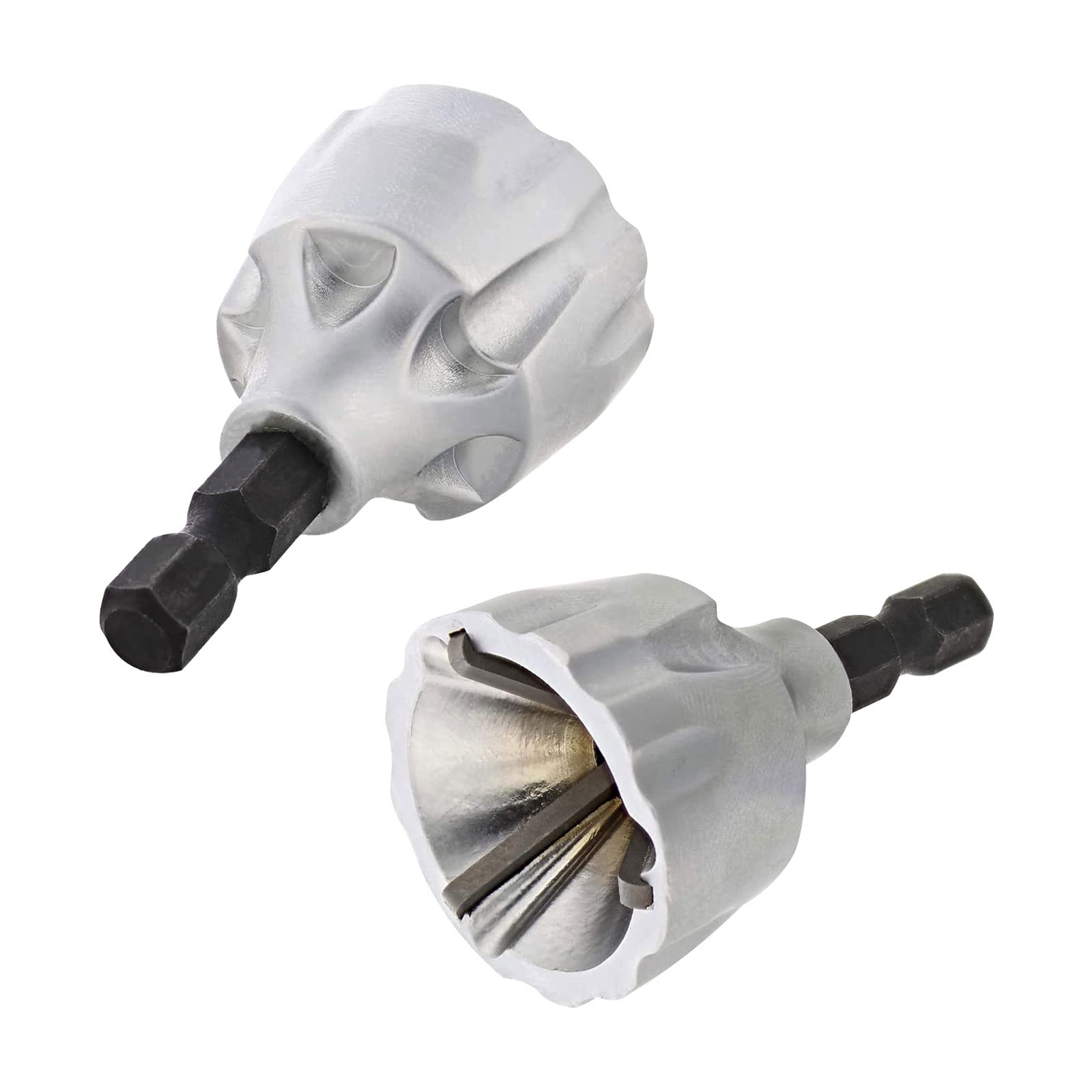 2 Pcs Deburring External Chamfer Tool, Hex Shank Bolt Thread Repair Tool Deburring Chamfering Tools Metal Deburring Chamfer Drill Bit Fits for 1/8"-3/4" (3mm-19mm) Deburring Drill Bit