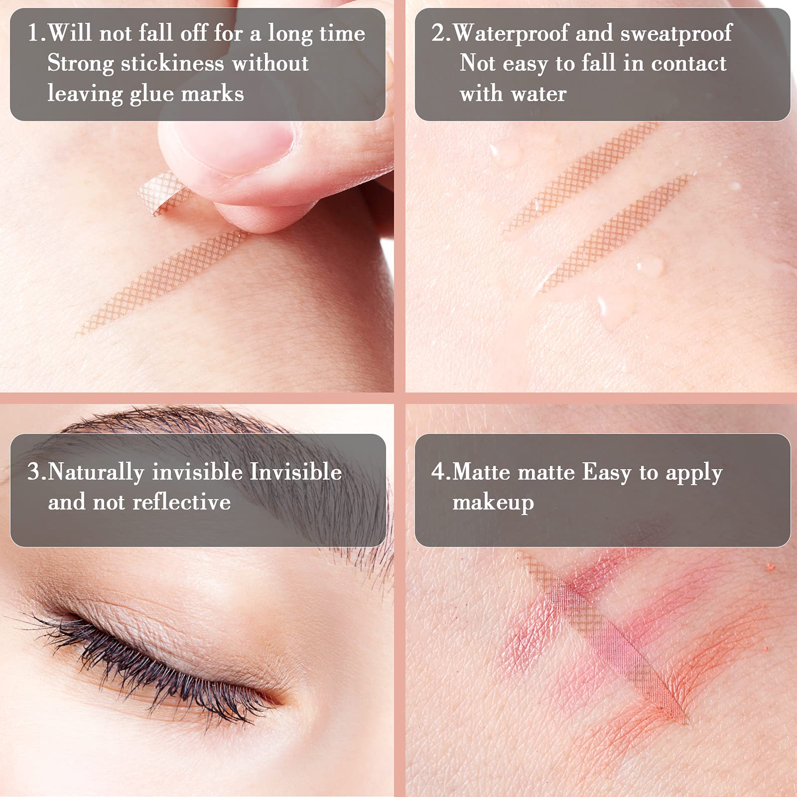 Queekay 864 Pcs Eyelid Lifters Strips Natural Invisible Eyelid Tape Droopy Eyelid Tape Double Single Eyelid Stickers Self Adhesive Eye Lid for Hooded Droopy Uneven Mono Eyelids