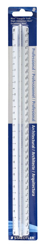 Calculated Industries Construction Master Pro Advanced Construction Math Feet-inch-Fraction Calculator + Staedtler 12-Inches Architect Triangular Scale Bundle