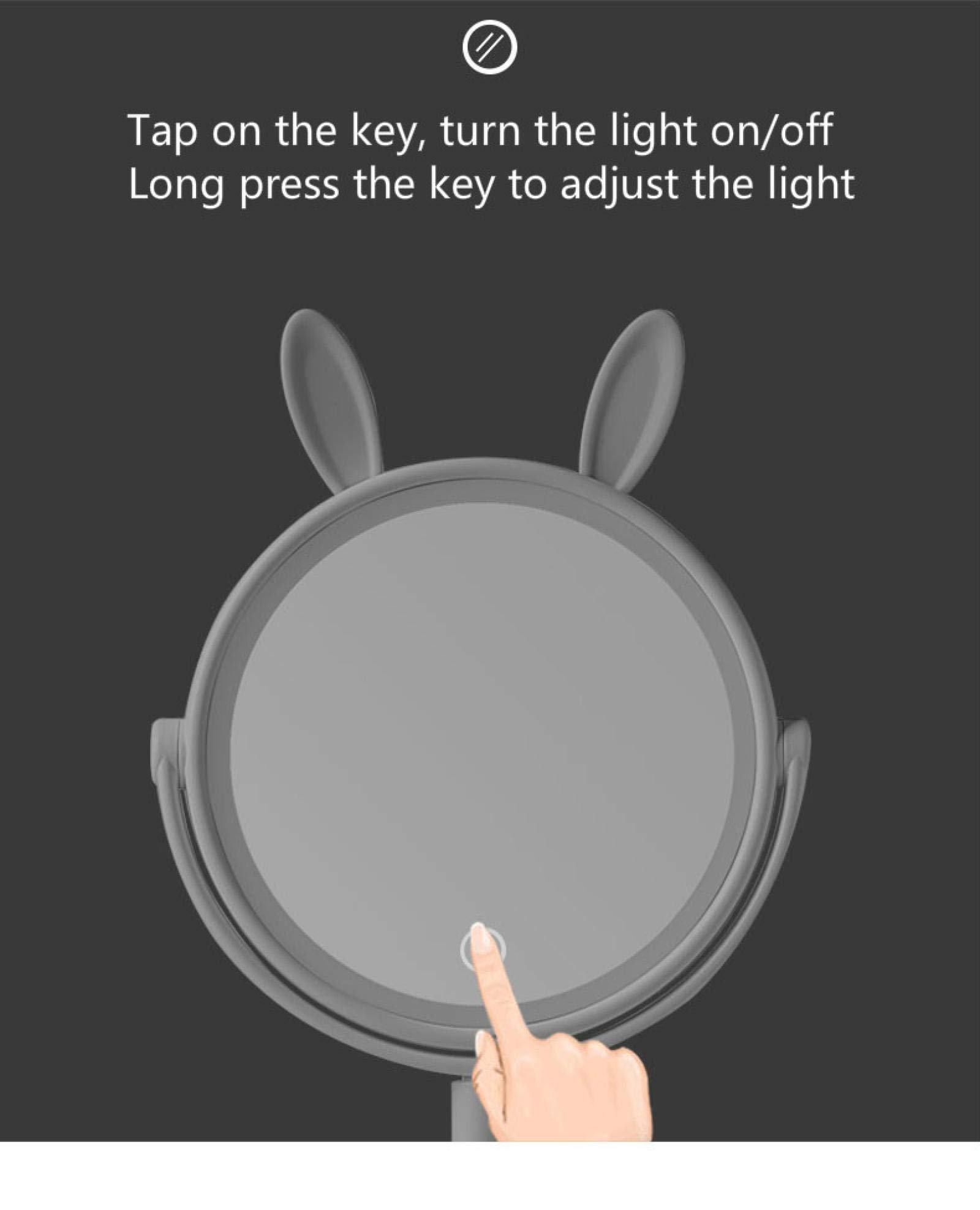 FQYYDD Illuminated Makeup Mirror Make-Up Mirror Led With Rotating Light And Storage Box