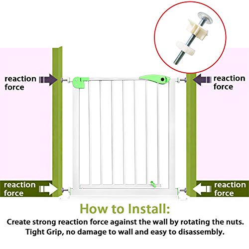 CALIDAKA 4 Pack 10MM Baby Gate Threaded Spindle Rod, M10 Spindle Rods Gate Spindle Rods Accessory Pressure Gate Replacement Parts Screw Mounted Bolts Kit for Gate/Stair Railing Safety Gate