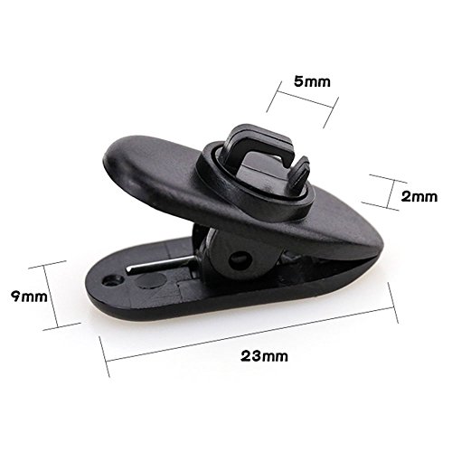 Clips for Earphone Wire,360 Degree Rotate Headphone Mount Cable Clothing Clip, Use for Fixing Headphone Wire,Black & White (20Pcs/Pack)