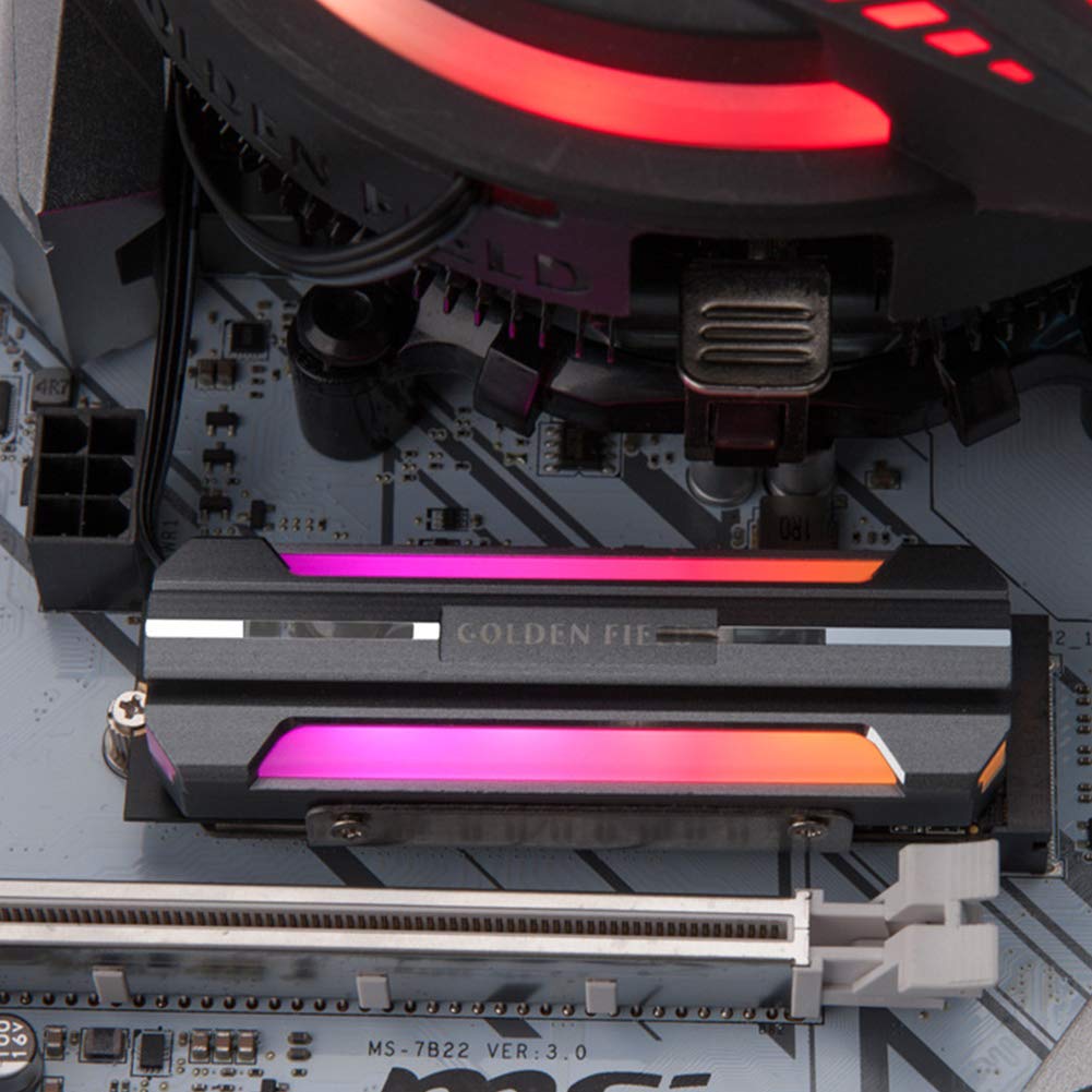 CALIDAKA M.2 2280 Heatsink Cooler,SSD Heatsinks ARGB Thermal Pad 5V 3pin Radiator M.2 SSD Cooling Sink,Solid State Disk Radiator for 2280 M.2 SSD