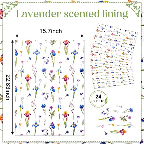 24 Sheets Scented Drawer Liners Drawer Liners for Dresser Non Adhesive Paper Sheets Fragrant Drawer Paper Liner for Shelf Closet Dresser Drawers Home Bedroom (Bright Flowers)