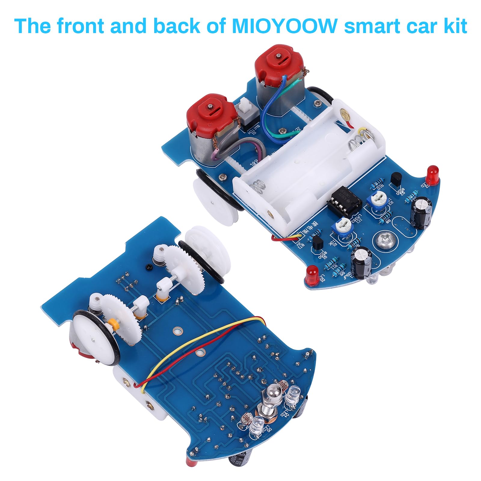 2 Pack, Practice Learning Kit Smart Car Soldering Project Kits Line Following Robot Kids DIY Electronics Education School Competition