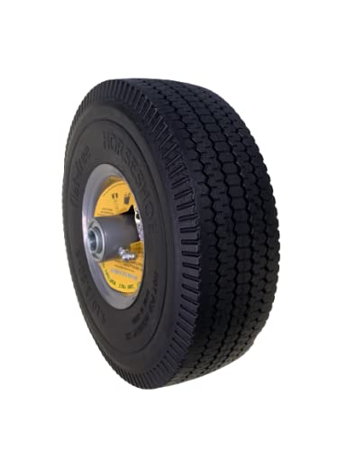 2 New 4.10/3.50-4" Solid Flat-Free Sawtooth Wheel w/Grease Fitting for Hand truck Dolly All Purpose Utility Cart, Offset Hub 2.25"-4.00", 5/8" Bearing installed w/Extra 3/4" Bearing