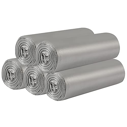 5 Rolls Small Trash Bags - 100 Counts Durable 4 Gallon Small Garbage Bags for home office kitchen Bathroom Bedroom Trash Can linersďźSilverďź