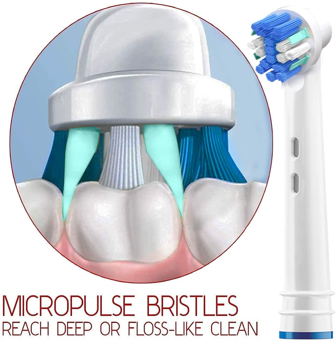 Replacement Brush Heads for Oral B- Professional Flossing Toothbrushes Compatible with Oralb Braun Electric Toothbrush- Pack of 12 - Fits The Oral-B 7000, Pro 1000, Action, & More