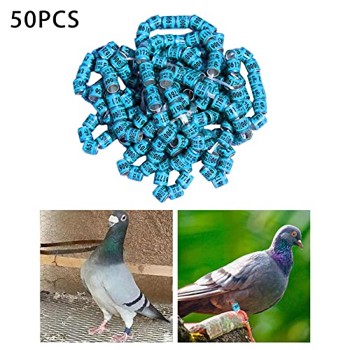 50pcs 8mm 2023 Pigeon Bands, Customized Bands for Pigeon Ring Birds Leg, Aluminum Bird Rings Leg Bands Ring Bands, Blue
