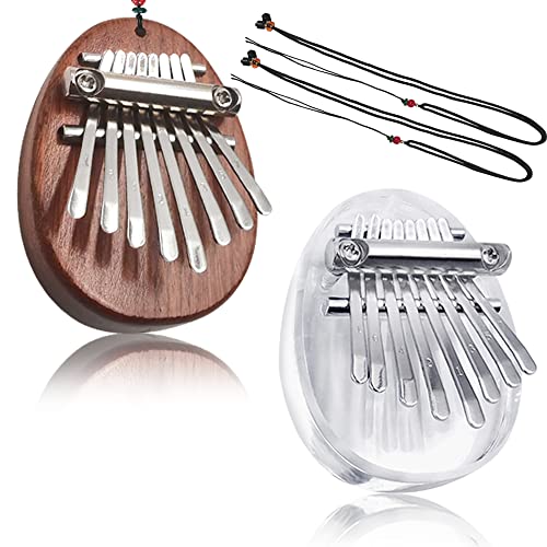 2 Set Thumb Piano 8 Keys, AIFUDA Mini Thumb Piano Portable Finger Piano Musical Instruments Gift for Adults with Lanyard