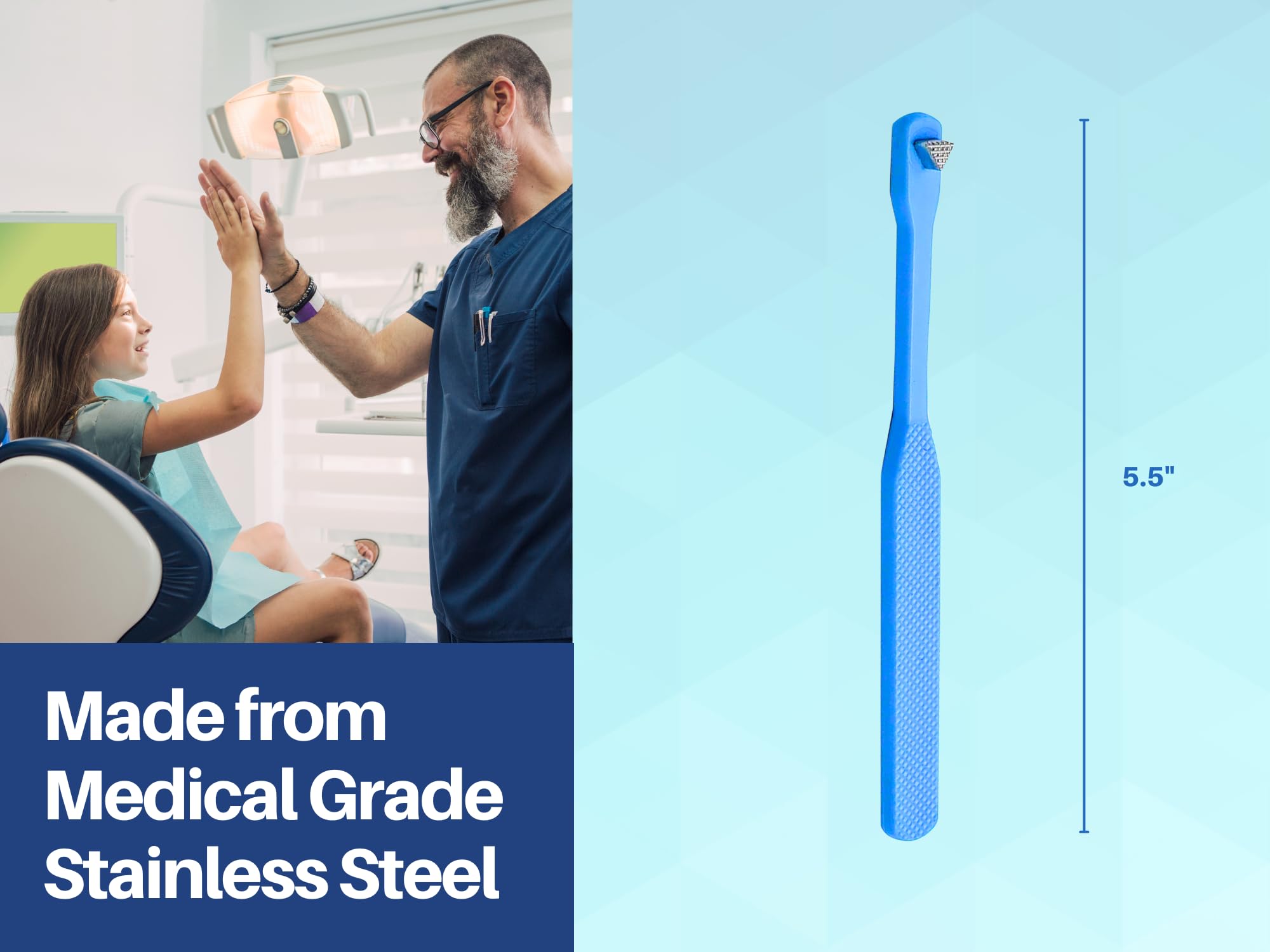 ARTMAN Instruments Molar Band Seater & Bite Stick - Blue, Pack of 10 - Orthodontic Dental Tools for Seating Molar Bands, Braces, and Bite Adjustment - Serrated Tip, Durable, Comfortable