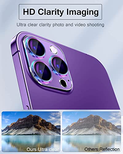 Actgan for iPhone 14 Pro and iPhone 14 Pro Max Camera Lens Protector Aluminum Alloy Plus Acrylic + 9H Tempered Glass Camera Screen Full Coverage Accessories Case Friendly Cover Colorful
