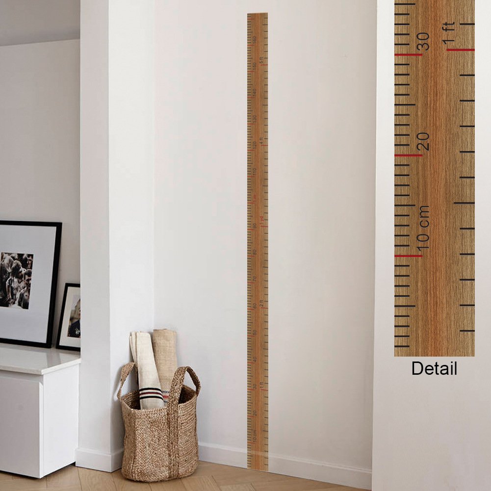 BIBITIME Nursery Growth Chart for Kids Room Decor Measuring Ruler ft Height Chart Wall Decal Classroom Bedroom Living Room Back Door Porch Vinyl Sticker