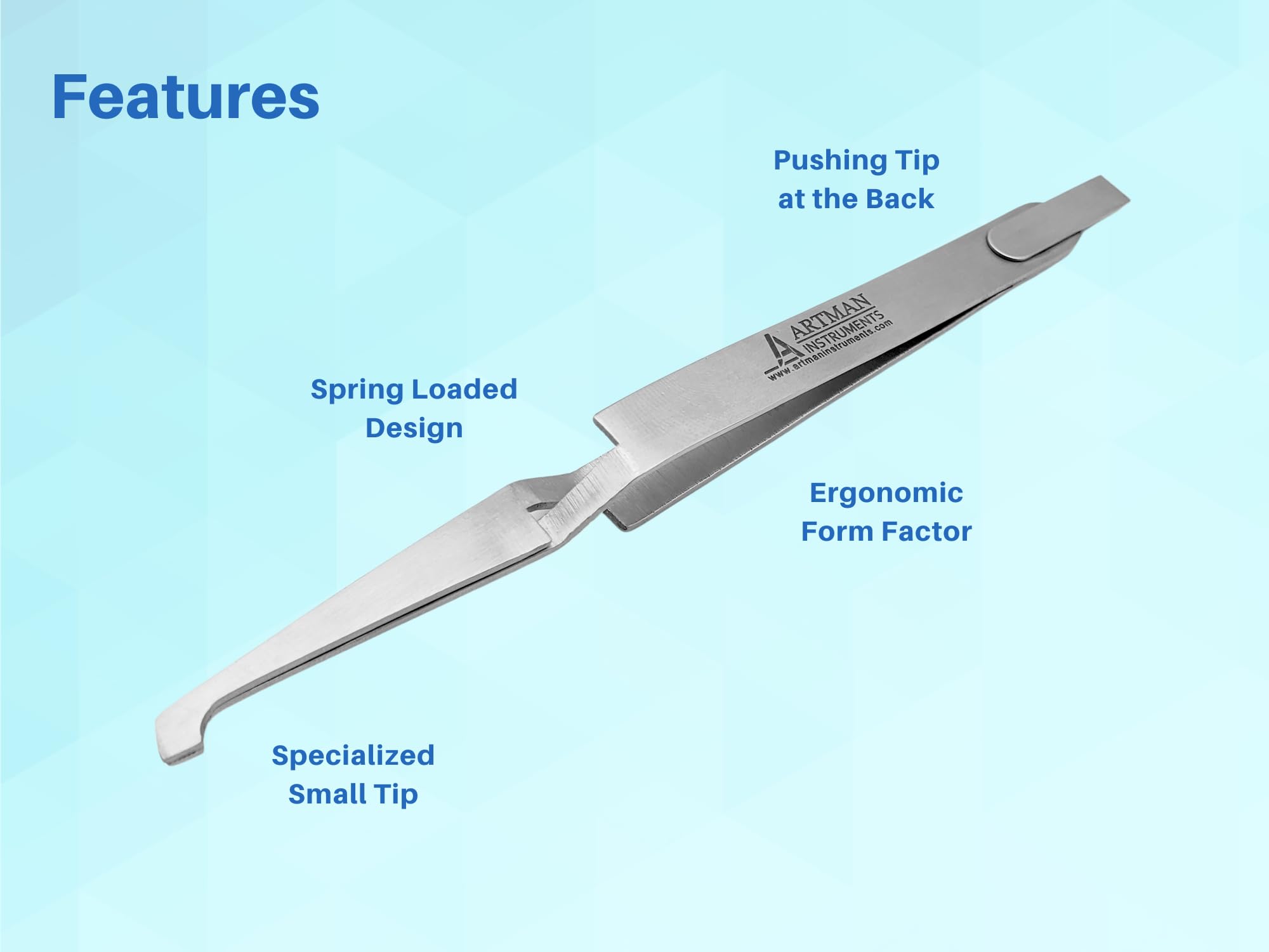 ARTMAN INSTRUMENTS Orthodontic Bracket Placer Tweezers – Self-Holding Bracket Holder Pliers, Stainless Steel, Precision Tool for Orthodontic Procedures, Durable and Autoclavable (Pack of 4)